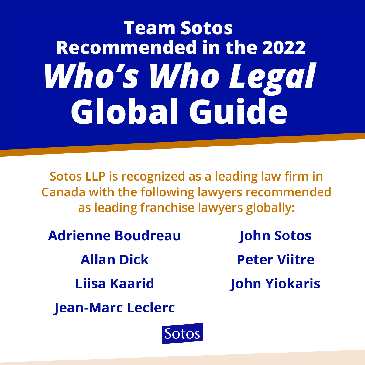 Team Sotos Recommended in the 2022 Who’s Who Legal Global Guide - Sotos LLP